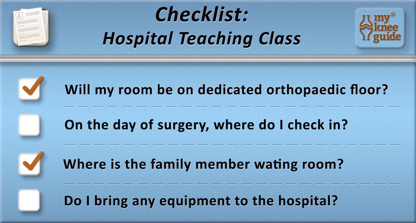 Hospital Teaching Class: A checklist to bring with you